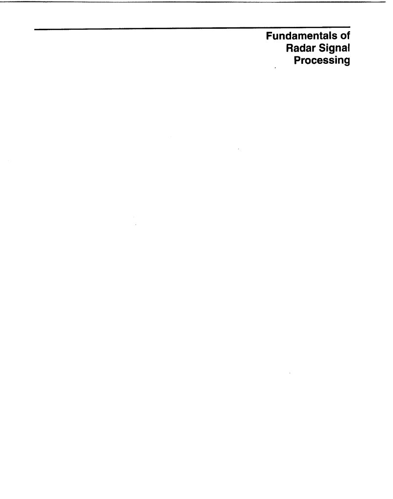 Fundamentals Of Radar Signal Processing Pdf
