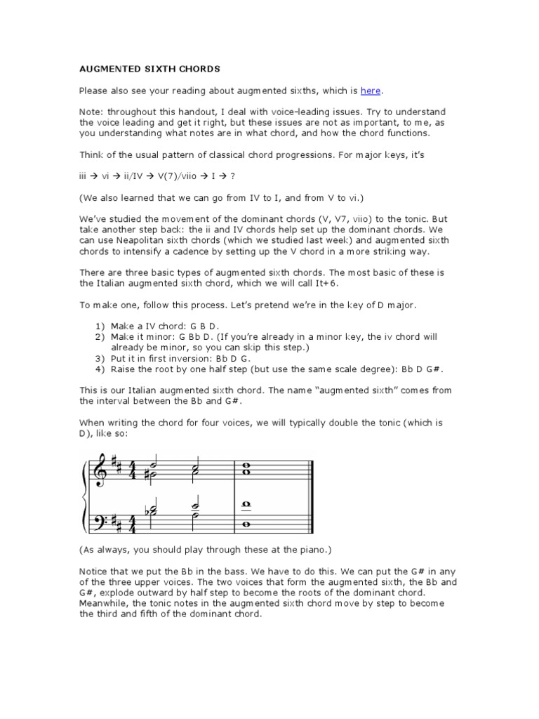 Augmented Sixth Chords | PDF | Chord (Music) | Musical Techniques
