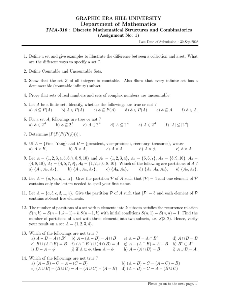 ASSIGNMENT-1-TMA-316 | PDF | Mathematical Logic | Mathematical Concepts