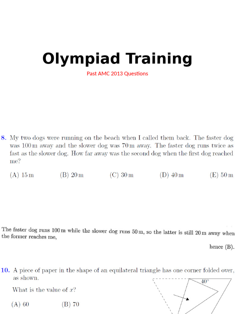 Olympiad Training Past AMC 2013 | PDF