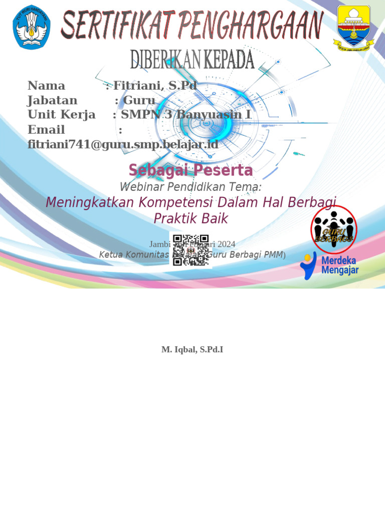 Sertifikat Praktik Baik - Meningkatkan Kompetensi | PDF | Karier & Perkembangan | Ilmu Sosial