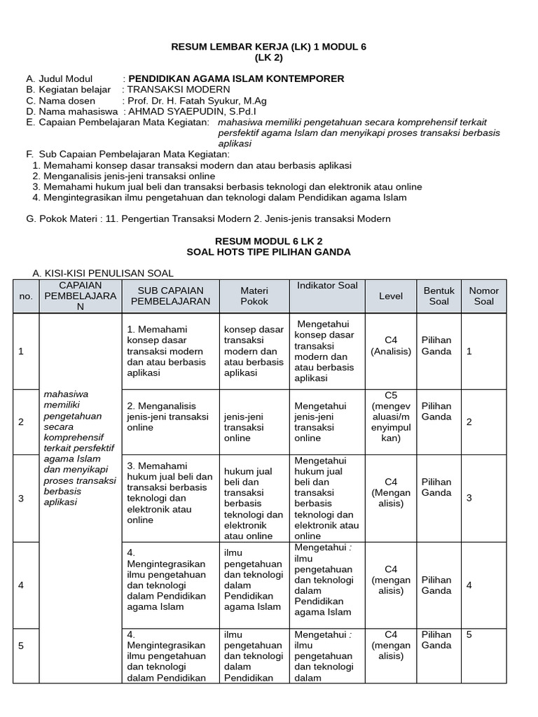 Resum Lembar Kerja 2 | PDF