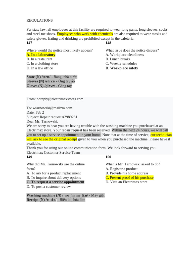 B58 Toeic Part 7 | PDF | Employment | Cargo