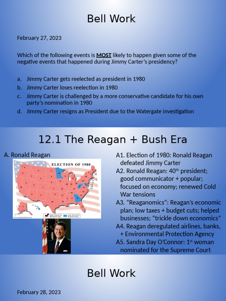 Unit 12 | PDF | Ronald Reagan | American Government
