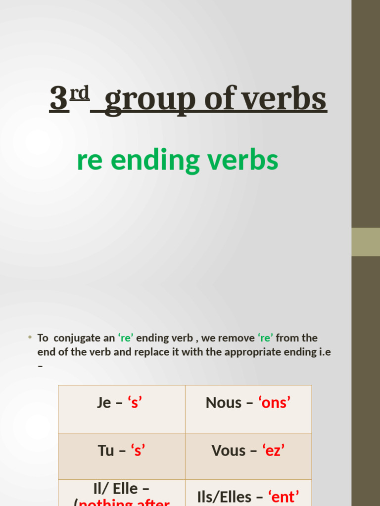 3rd Group of Verbs | PDF