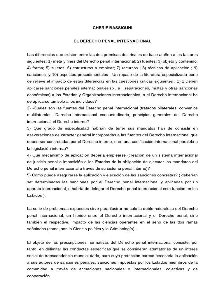 Critica A Los Libros BASSIOUNI y BURNEO | PDF | Crímenes | Crimen y ...