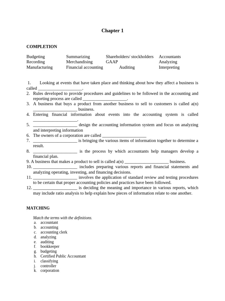 Chapter 1 - Homework | PDF | Accounting | Financial Accounting Chapter 1 - Homework | PDF | Accounting | Financial Accounting