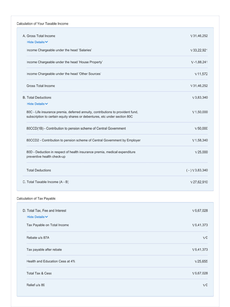 ITR Summary 24 | PDF