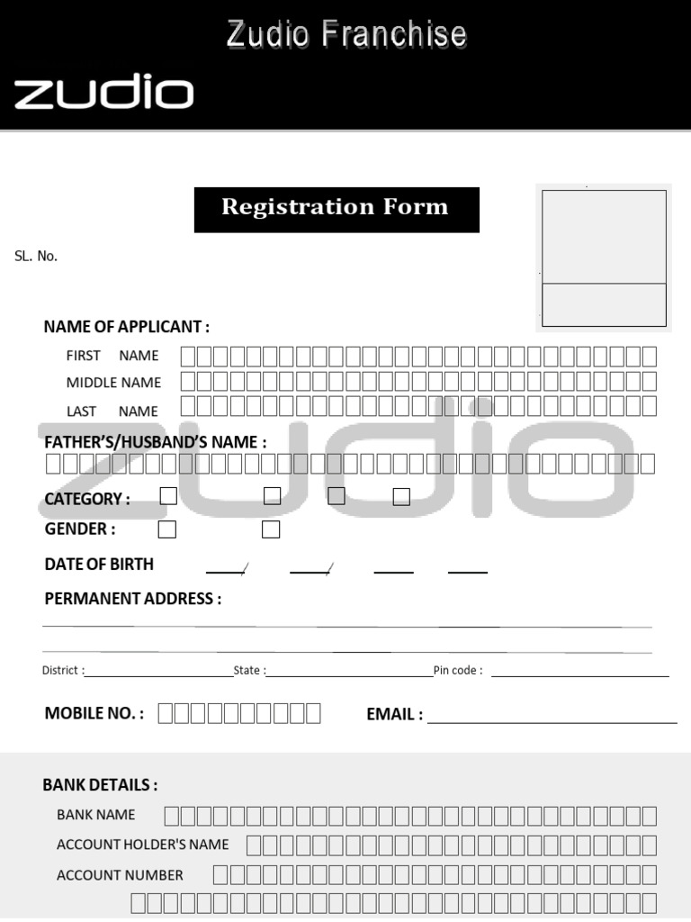 Zudio Franchise Registration Form.-1 | PDF | Authentication | Access ...