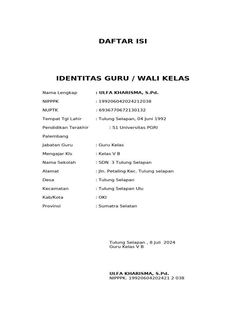 Adm Kelas V B 2024-2025 | PDF