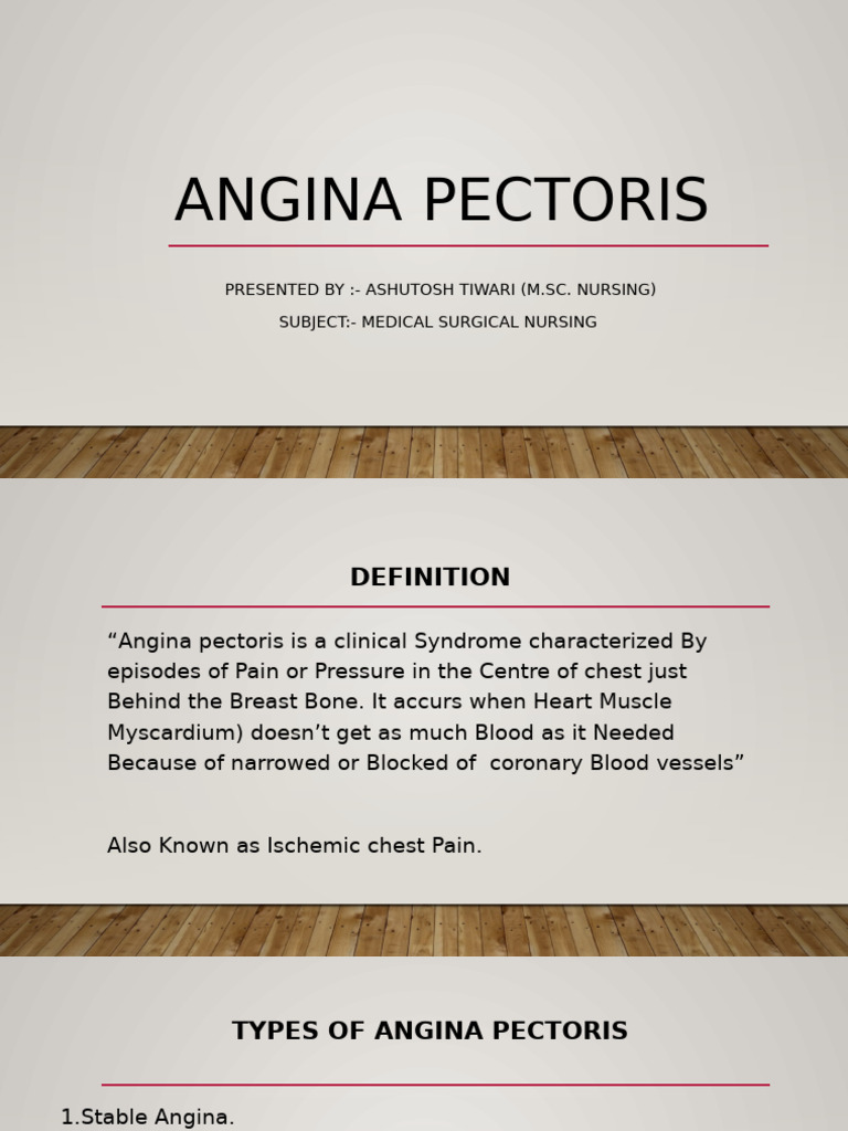 Angina Pectoris | PDF | Myocardial Infarction | Coronary Artery Disease