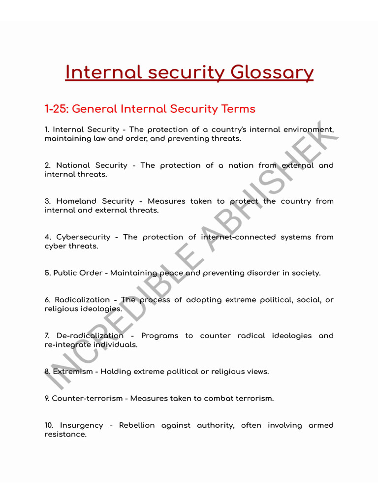 Internal Security Master PDF | PDF