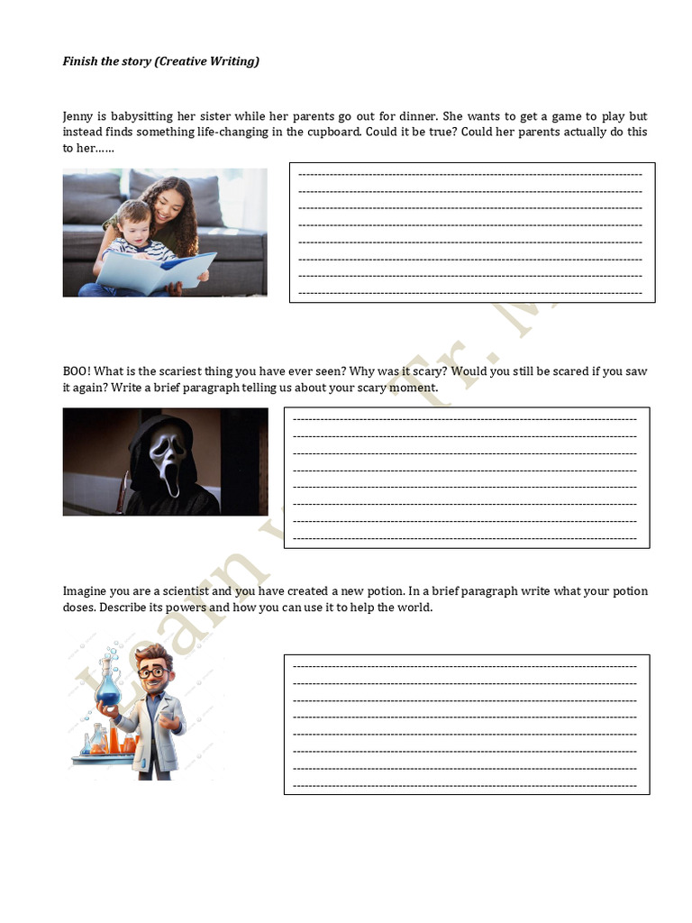 Finish The Story | PDF | Games & Activities | Home & Garden