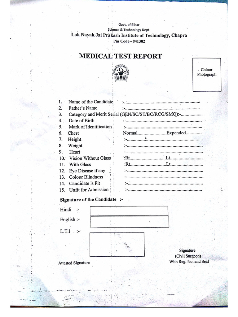 Medical Form | PDF