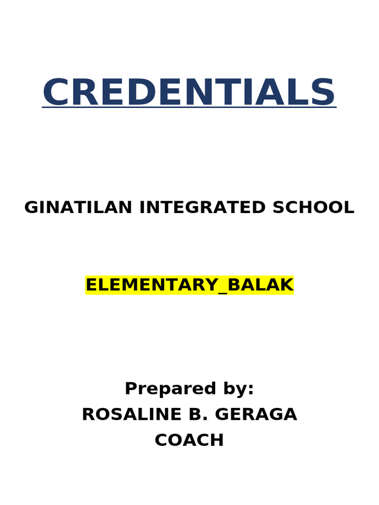 Credentials | PDF