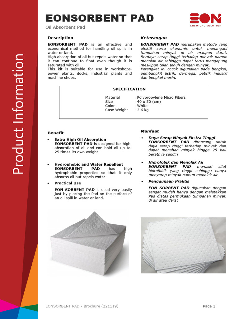 Eonsorbentpad B201 | PDF | Materials Science | Secondary Sector Of The ...