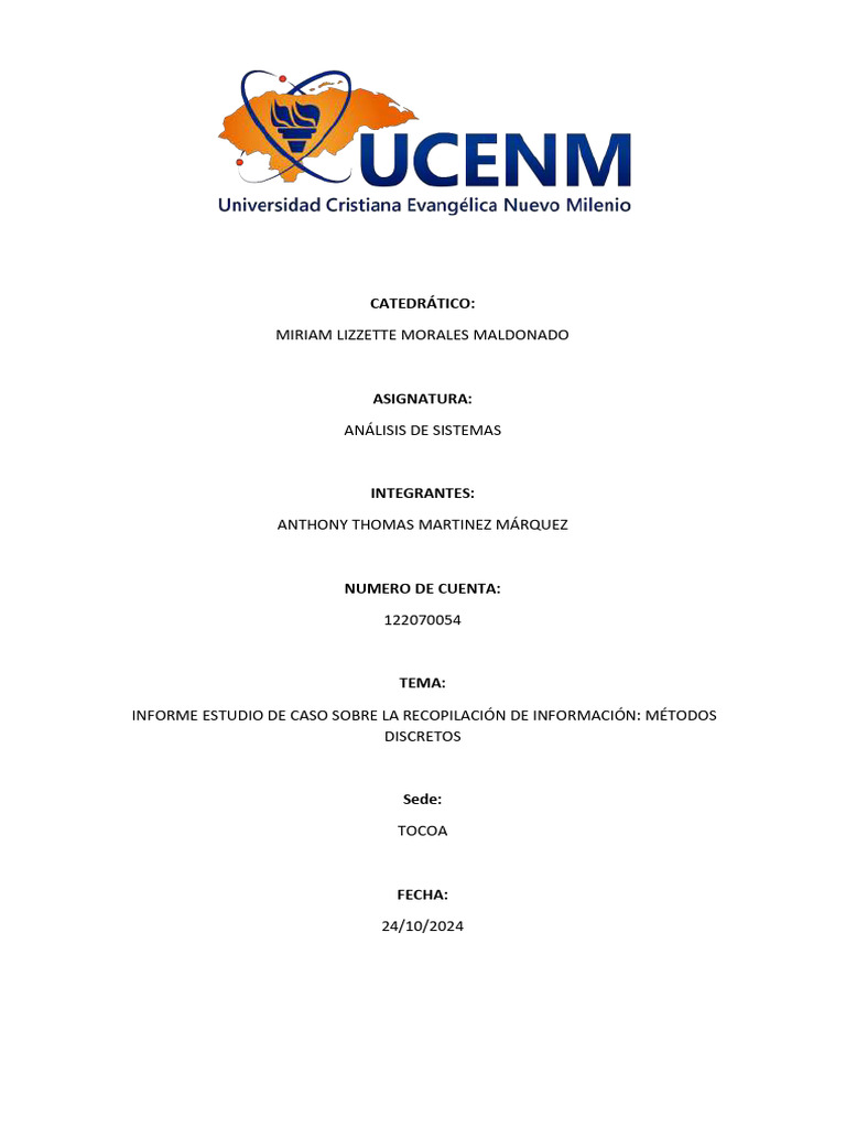 Anthony Martinez - 122070054 - Actividad-Informe Métodos Discretos | PDF