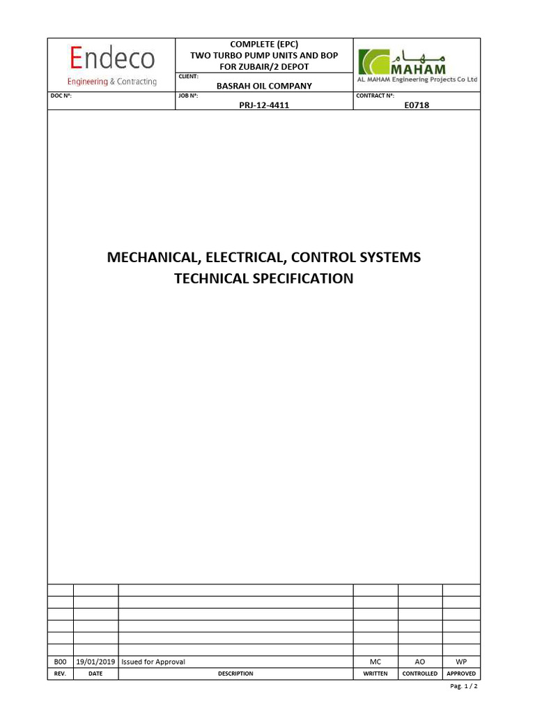 Tech. Specs - Front Page | PDF