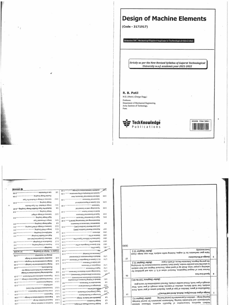 Design of Machine Elements 3171917 Semseter VII 7 Gtu Be Mechanical | PDF