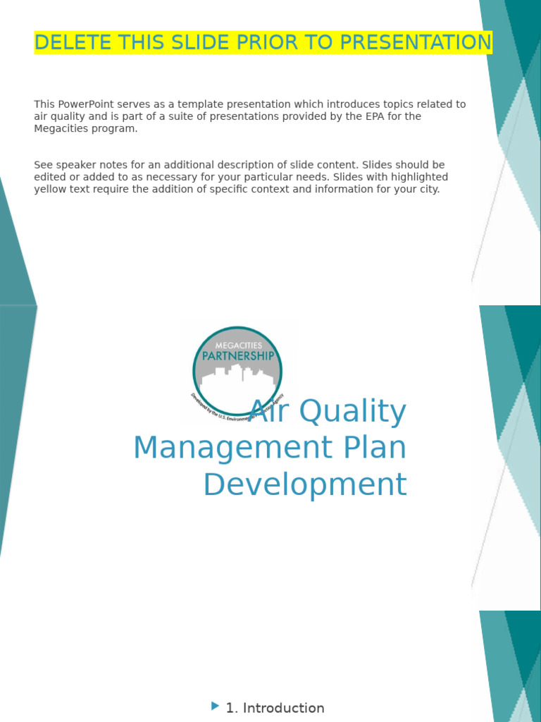 Air Quality Management Plan Template | PDF | Air Pollution | Climate ...