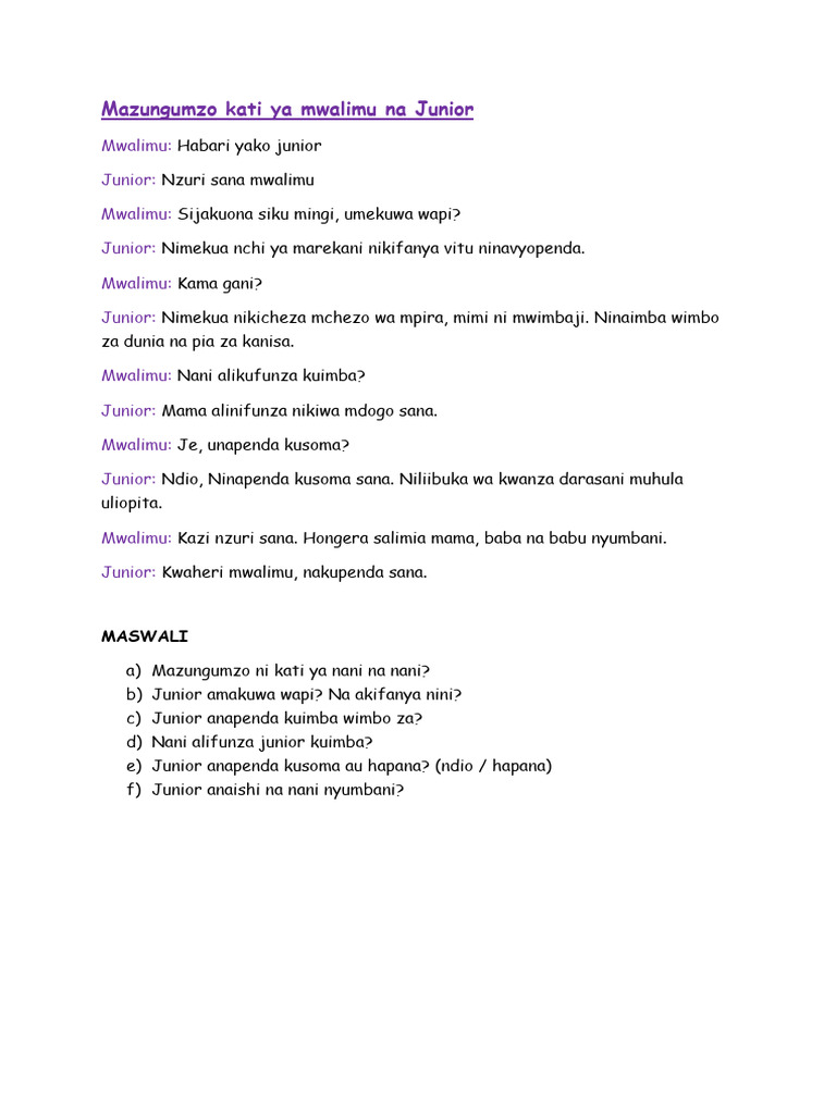 MYP1 Dialogue Lesson | PDF