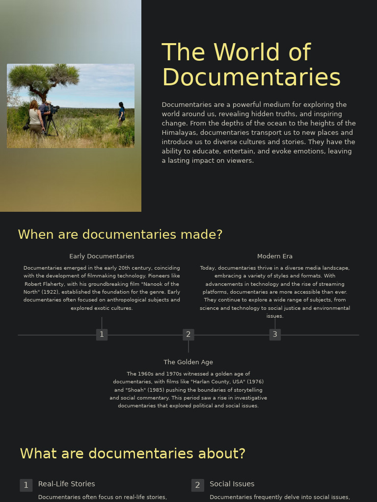 Exploring the Impact of Documentaries | PDF | Documentary Film | Filmmaking