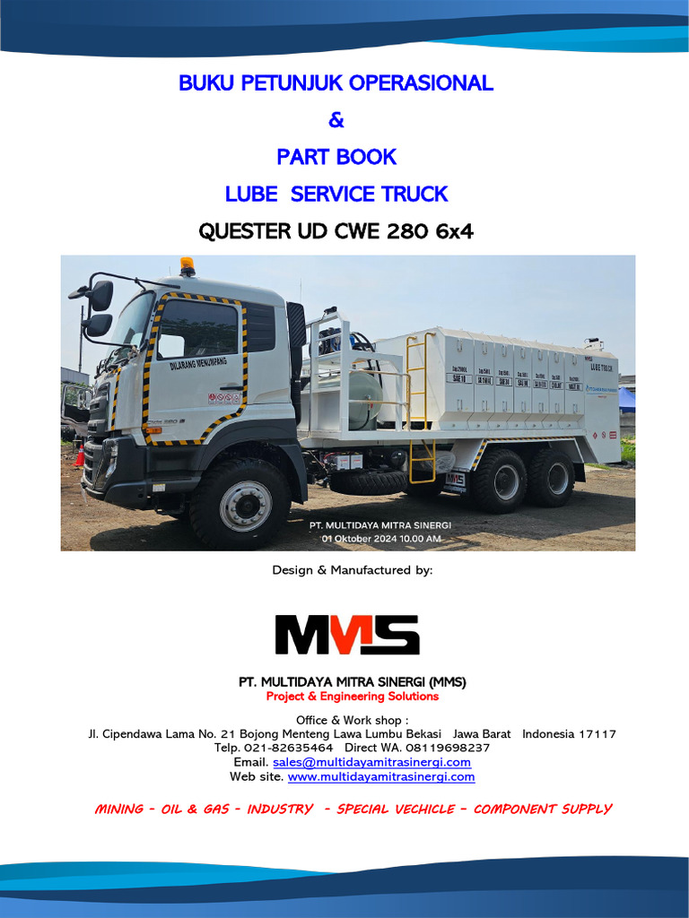 Manual Book Lube Truck-Quester Ud Cwe 280 Pt. Ipa | PDF