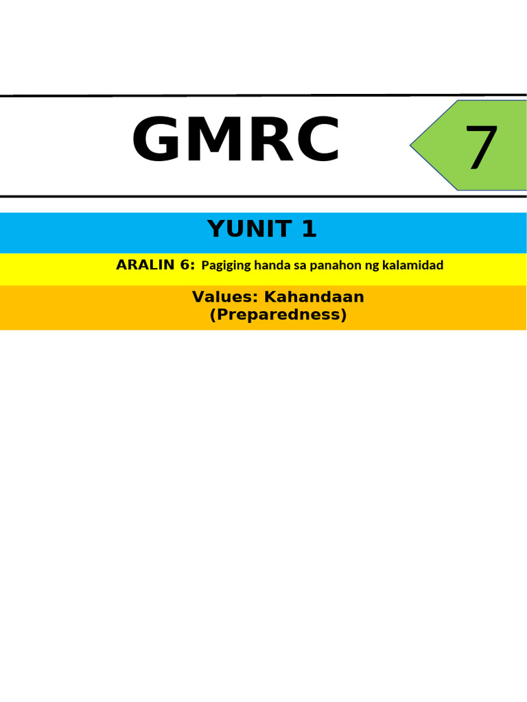 Yunit 1-Aralin 6-GMRC 7 | PDF