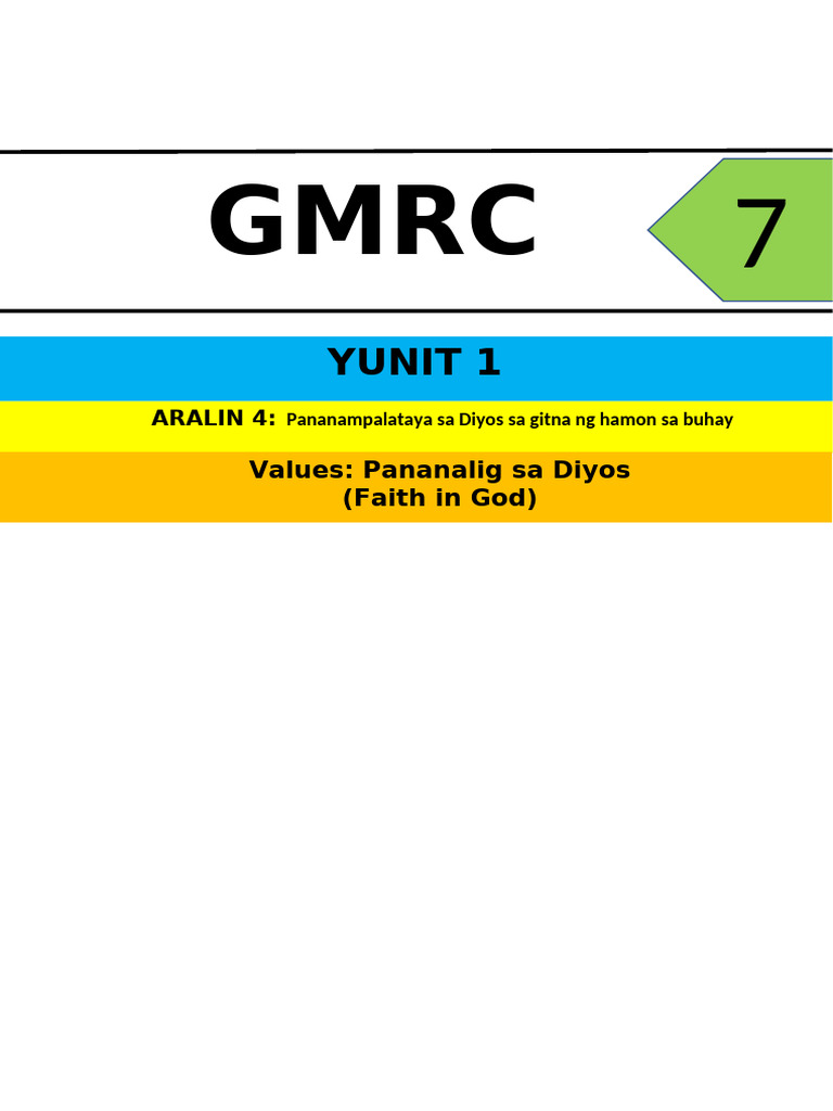 Yunit 1-Aralin 4-GMRC 7 | PDF