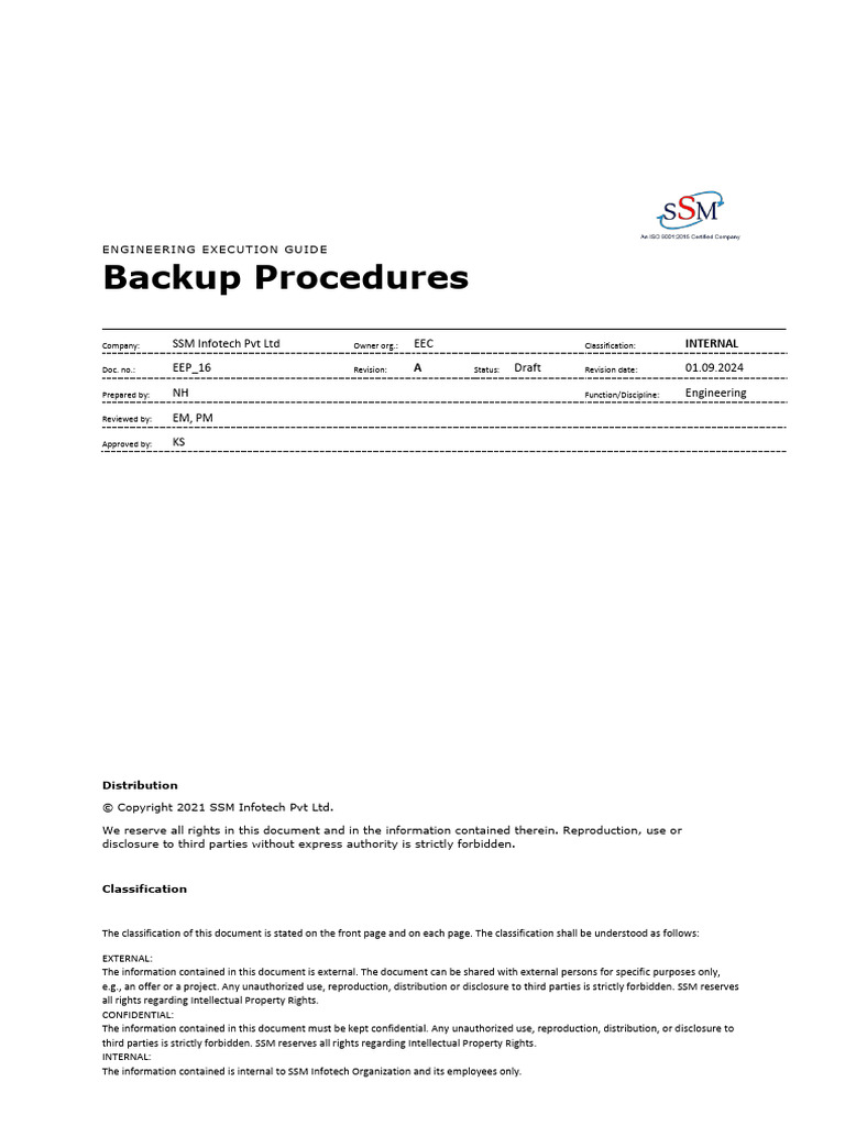 EEP - Backup Procedures - Rev0 | PDF | Computer File | Backup