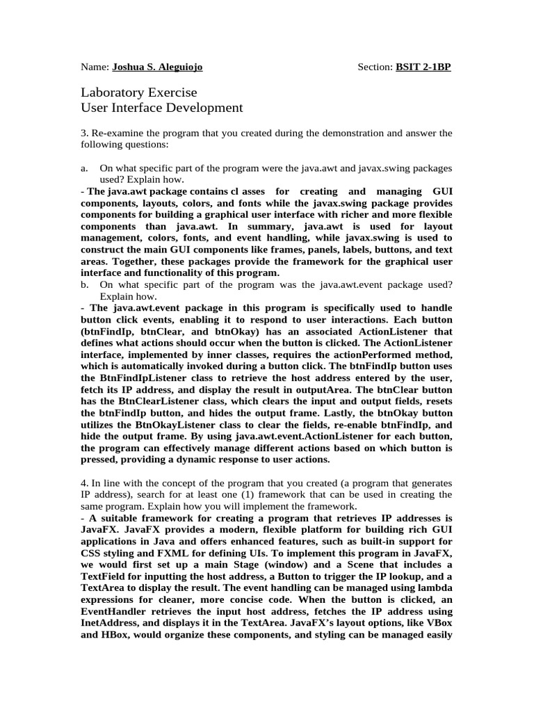 06 Laboratory Exercise 1 - ARG | PDF | Graphical User Interfaces ...