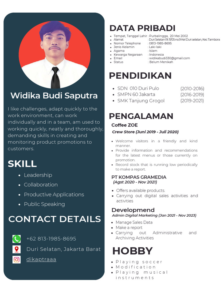 Cv Terbaru 2024 (Inggris) | PDF