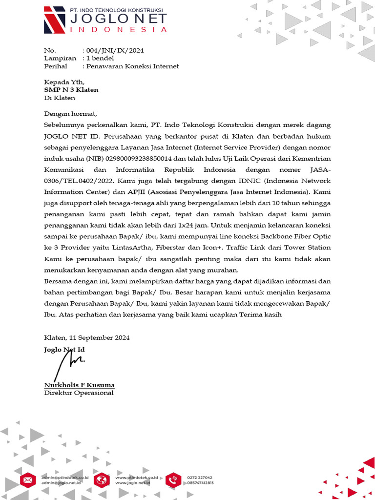 Penawaran Smp3kla Promo Serli | PDF | Bisnis | Komputer