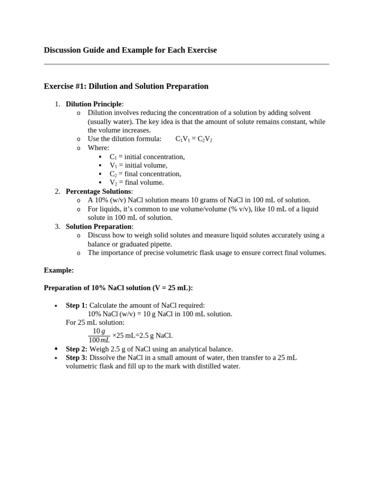 Solution Preparation Guide | PDF | Molar Concentration | Concentration