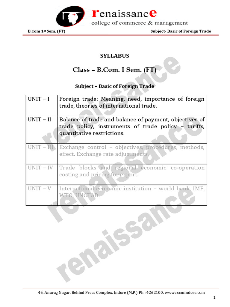 Basics of Foreign Trade 12 MAS | PDF | Non Tariff Barriers To Trade ...