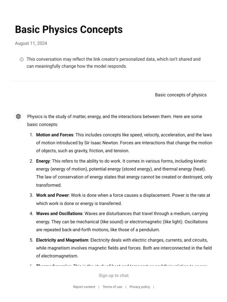 Basic Physics Concepts | PDF | Technology & Engineering