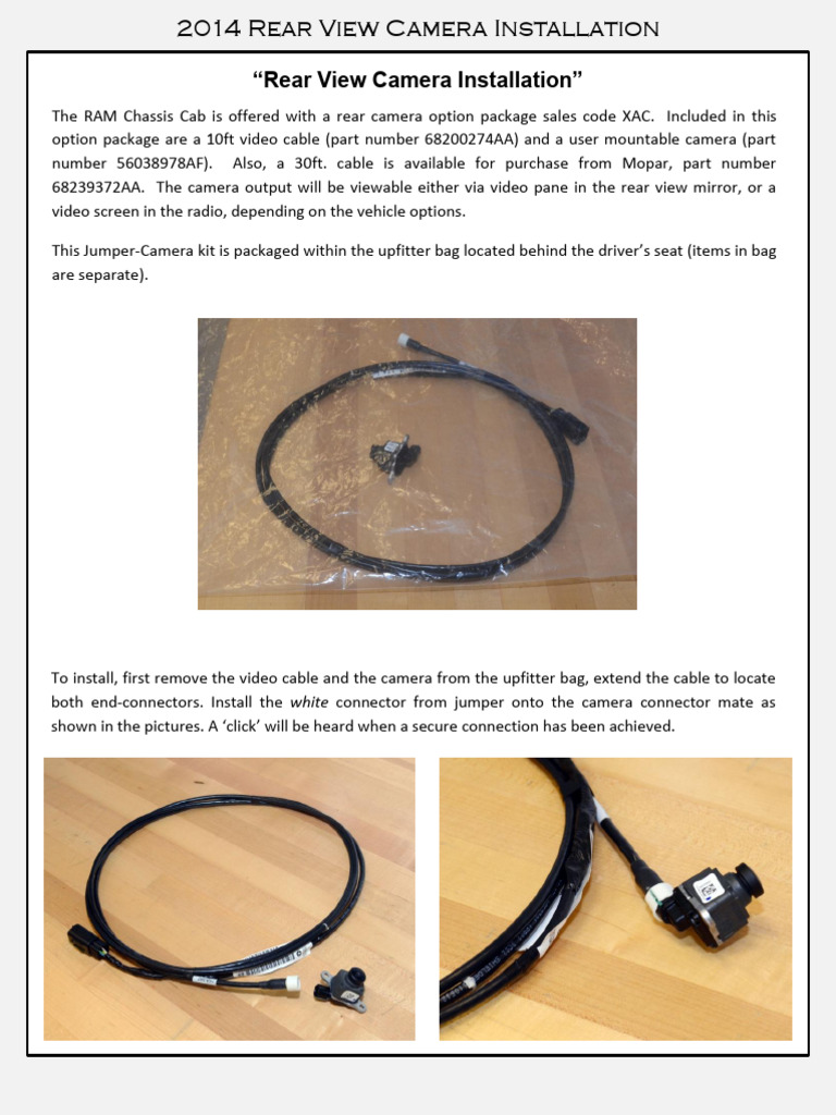 RAM Rear Camera Install Guide | PDF | Technology & Engineering