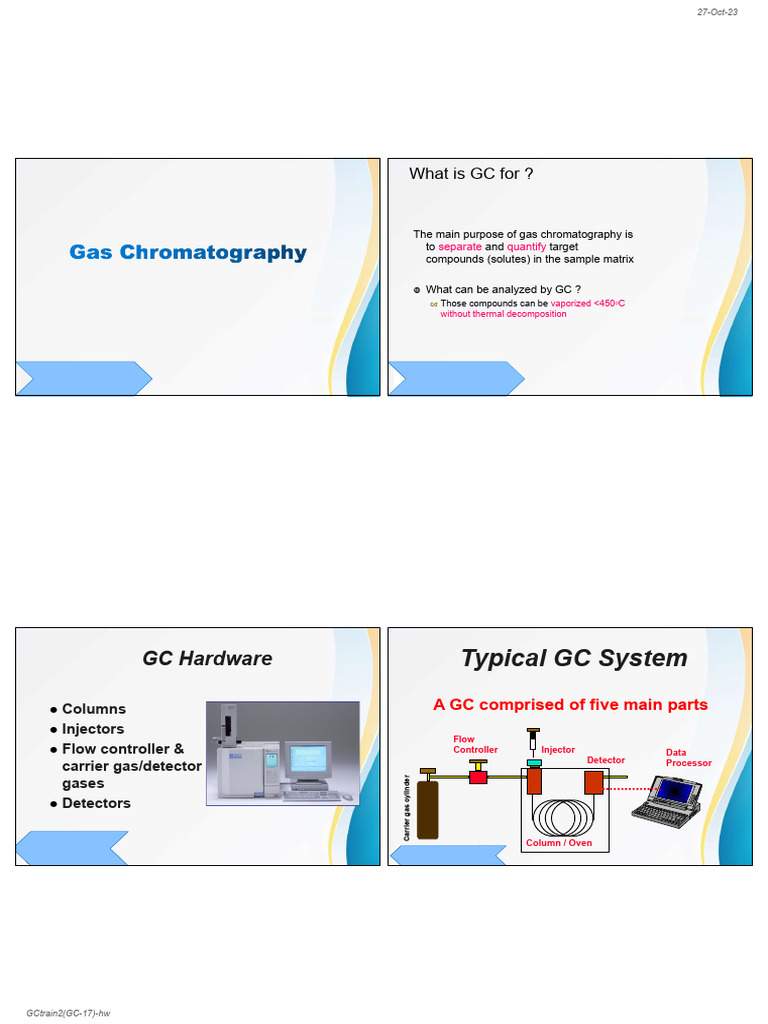 GC PPT Notes | PDF | Gas Chromatography | Chromatography