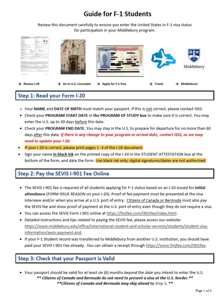 Guide For F-1 Students - Nov 2023-2 | PDF | Travel Visa | Passport