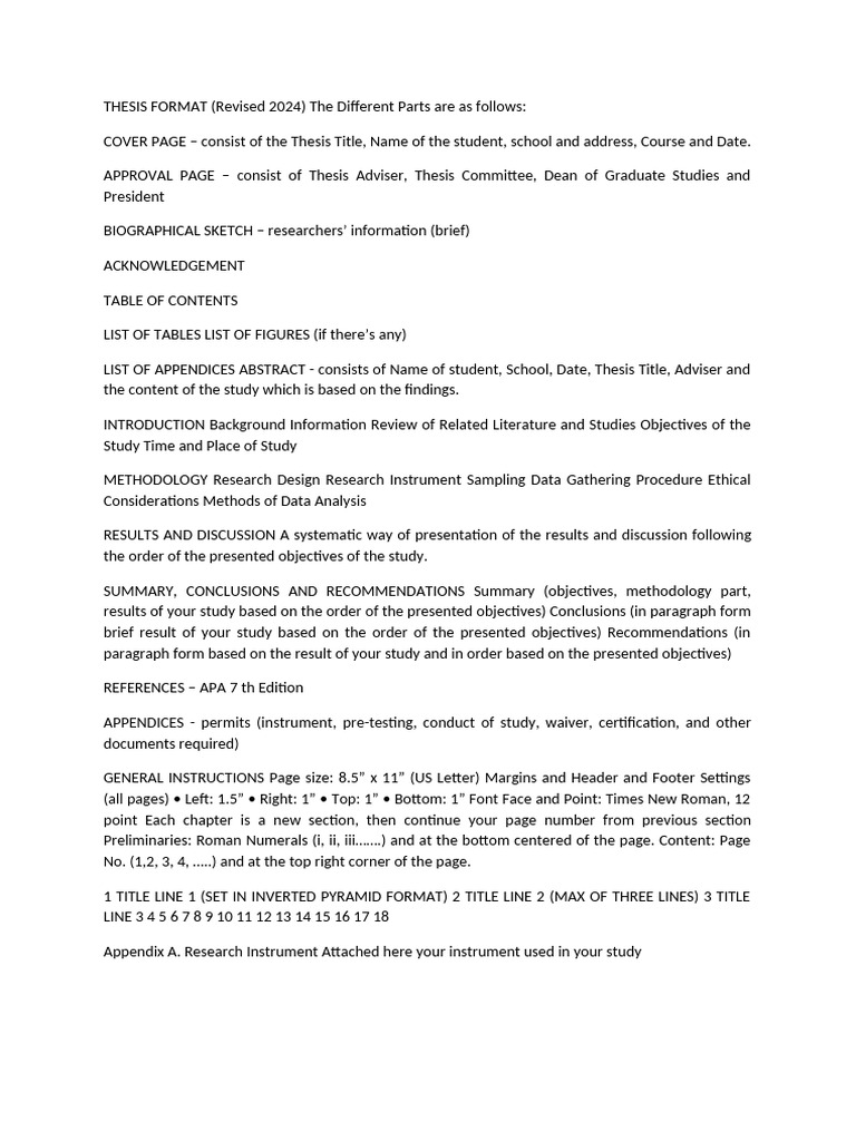 Thesis Format Imrad Format 2024 | PDF | Career & Growth | Art