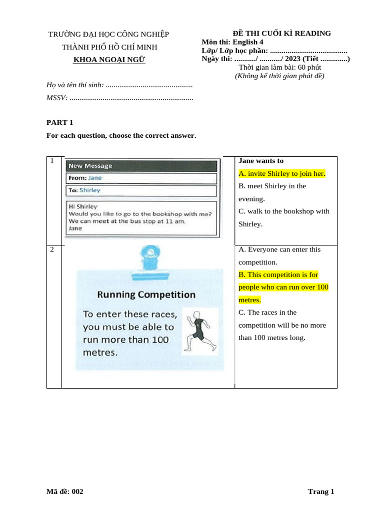 English 4 Reading Exam Paper | PDF | Online Shopping