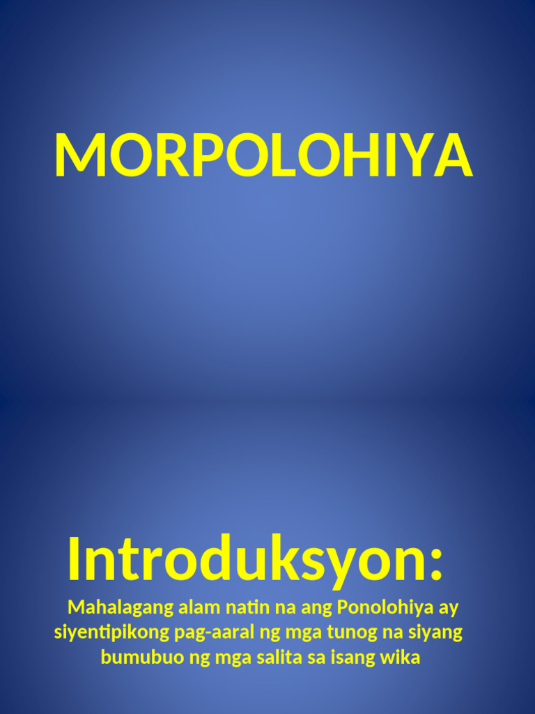 Morpolohiya 201108111545 | PDF