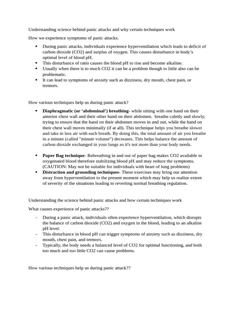 Understanding Science Behind Panic Attacks | PDF | Breathing | Panic Attack