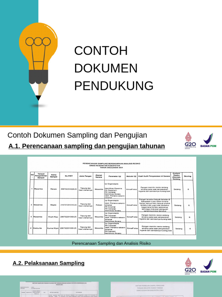 Contoh Dokumen Pendukung Pengawasan Produk PIRT | PDF