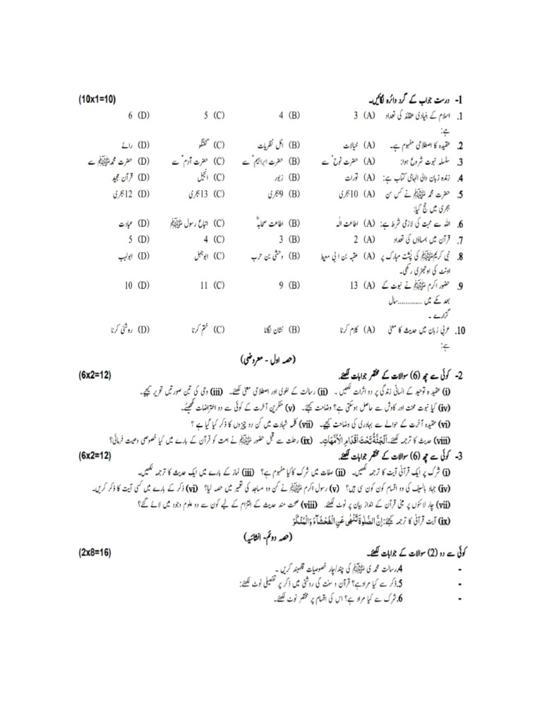 1st Year Islamic Studies | PDF