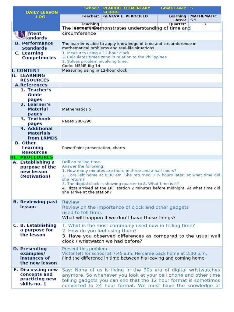 Cot Final Daily Lesson | PDF | Learning | Teachers