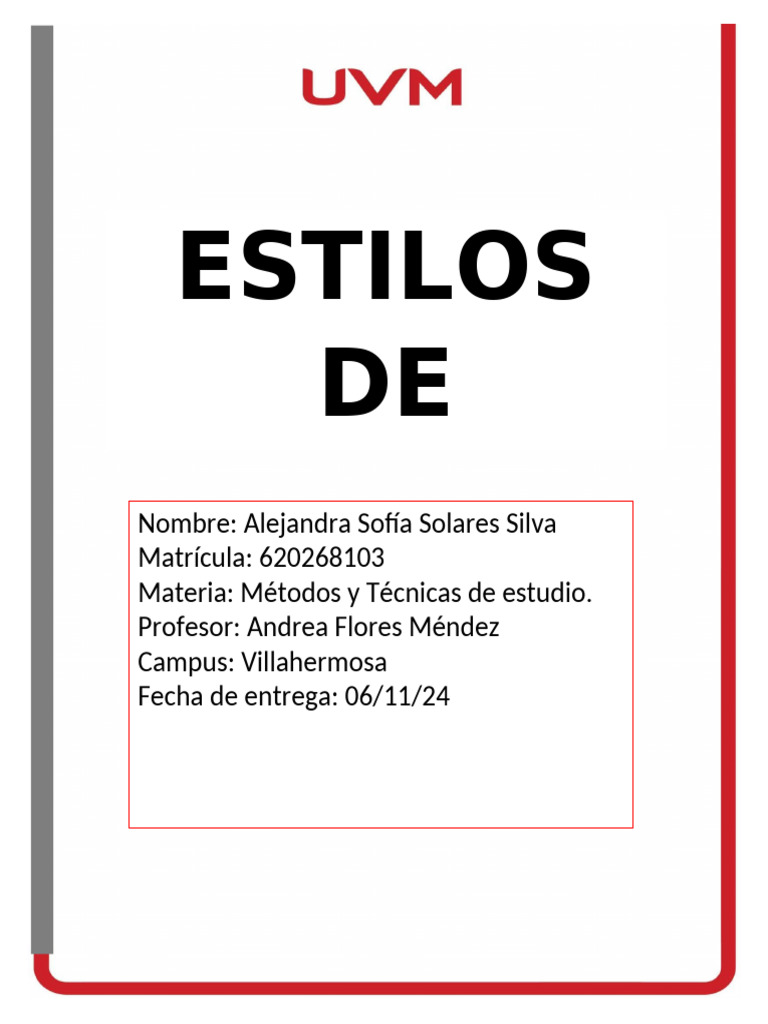 Portada Institucional UVM HISTORIA | PDF | Crecimiento personal y profesional