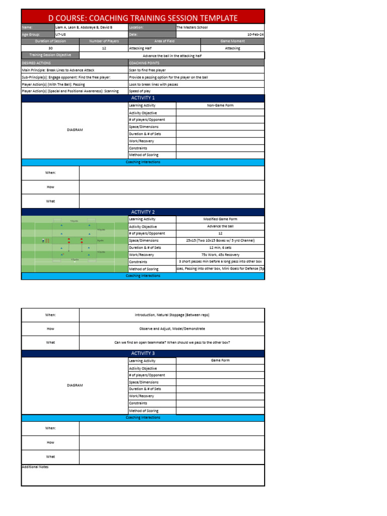 Us Soccer D Cts Template 2024 | PDF