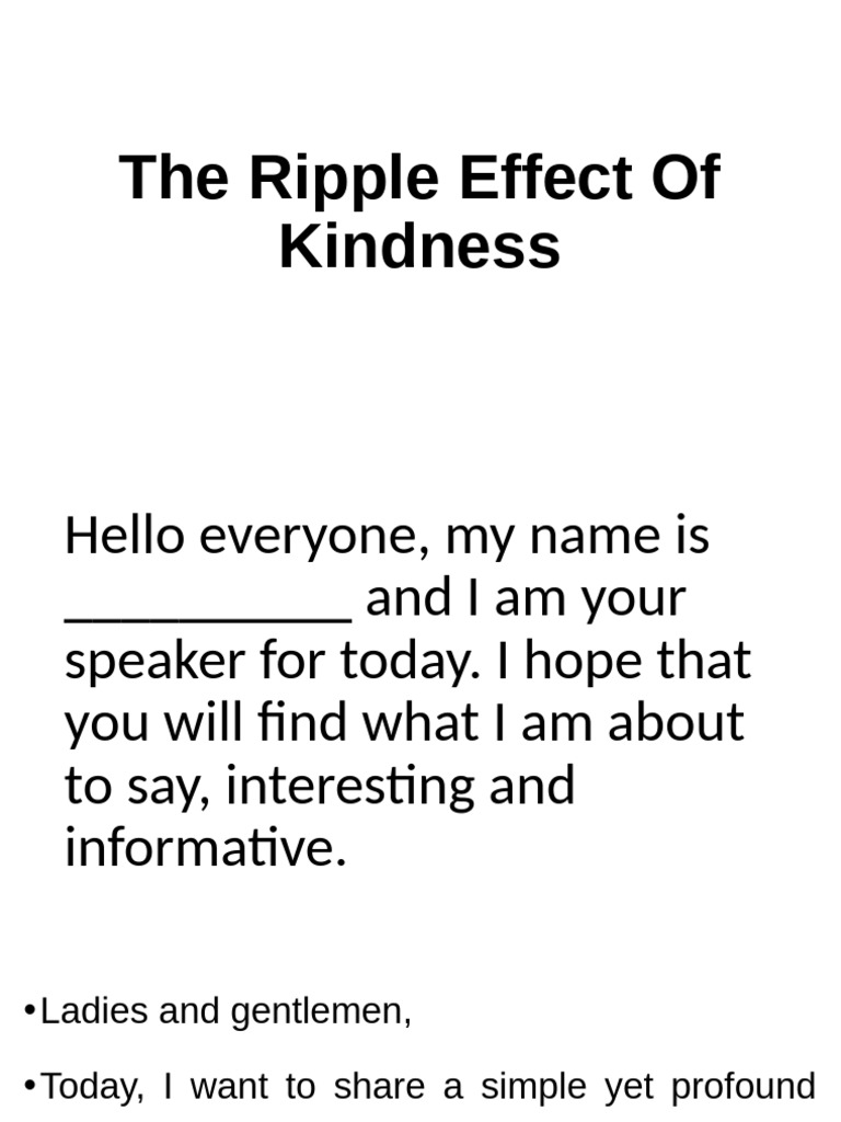 The Ripple Effect of Kindness | PDF