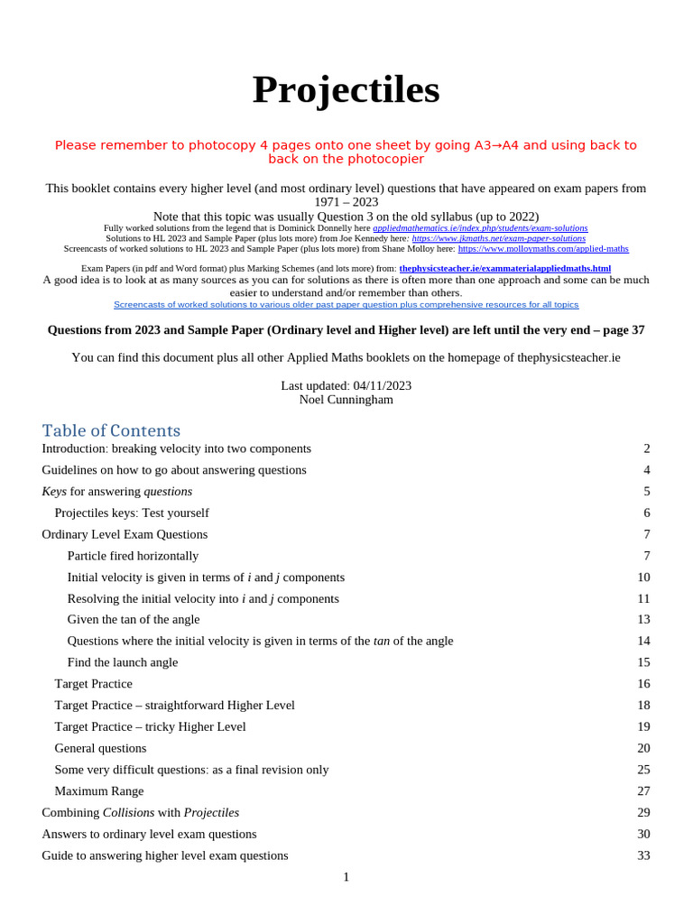 Projectiles | PDF | Force | Projectiles